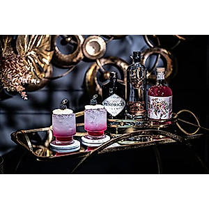 GLASSIQUE CADEAU Vintage Art Deco Ribbed Lowball Cocktail Glasses | Set of 4 | 12 oz Crystal Double Old Fashioned Tumblers for Drinking Classic Whiskey, Gin, Vodka Bar Drinks | Round Glassware