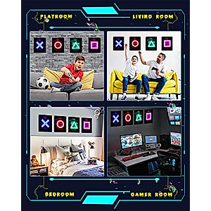 Gamer Room Decor for Boys - Gaming Wall Art - FRAMED 8"x10" - PRINTED Neon Gaming Room Decor - Posters for Boys Room - Video Game Decor - Gaming Wall Decor