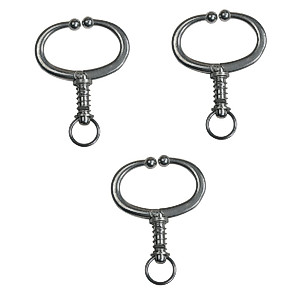 Yardwe 3pcs Spring Loaded Bull Nose Ring Stainless Steel Nose Ring Cattle Pliers Ring Farm Animal Pulling Tool Cow Nose Piercing Traction Nose Rings Cattle Traction Ring Livestock Supply