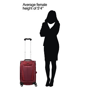 Travelpro Maxlite 5 Softside Expandable Carry on Luggage with 4 Spinner Wheels, Lightweight Suitcase, Men and Women, Burgundy, Carry On 21-Inch