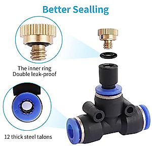 Diivoo Misters for Outside Patio 50FT, Misting System for Cooling Outdoor, Water Mister with 15 Brass Mist Nozzles, DIY Mister System for Cooling Patio, Garden, Greenhouse, Trampoline, BBQ Party