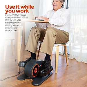 SITFIT, Sit Down and Cycle! Powered Foot Pedal Exerciser for Seniors, Under Desk Elliptical Exercise Bike, Leg Exerciser While Sitting. Peddler Exerciser Mini Bike, Portable Rehabilitation Equipment.