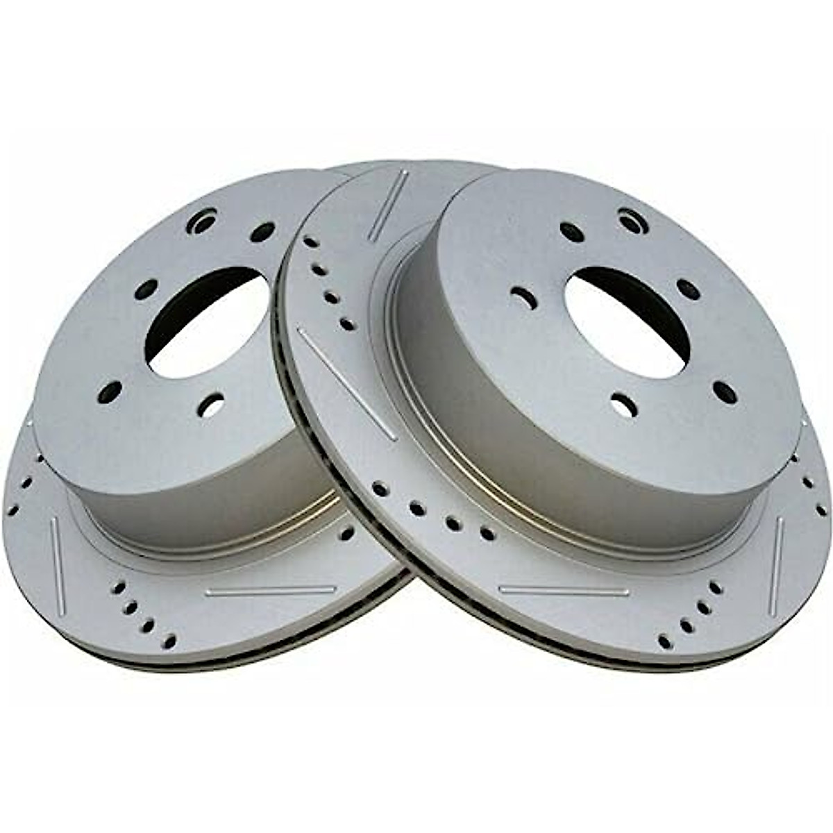 VIRAZE 2pcs Disc Brake Rotor Set Rear Side Performance Drilled and Slotted HM38Q7