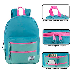 Trail maker Multi-Color Back Pack with Adjustable Padded Shoulder (Green)