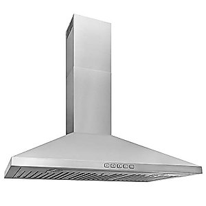 Broan-NuTone BWP2366SS Convertible Wall-Mount LED Lights Pyramidal Chimney Range Hood, 630 MAX Blower CFM, 36-Inch, Stainless Steel