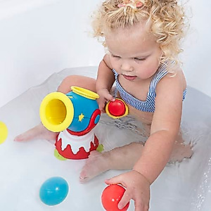 Yookidoo Toddler Kids Bath Toys (Ages 4-8) - Water Cannon Ball Blaster - Suction Cups to Any Bath Tub or Shower - Includes 5 Balls & Hoop to Shoot Through - Turn Bath Time into Endless Fun for Kids!