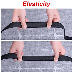 1 inch elastic for sewing, Elastic Band High Elasticity,2 Roll 11 Yard Knit Elastic Bands for Sewing Waistband and Pants Waist,Wig Band (Black & White)