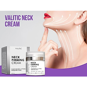 VALITIC Neck Cream for Tightening and Firming - Hyaluronic Acid, Retinol, and Vitamin C - Anti Aging Tightening & Lifting Sagging Skin Day and Night Cream