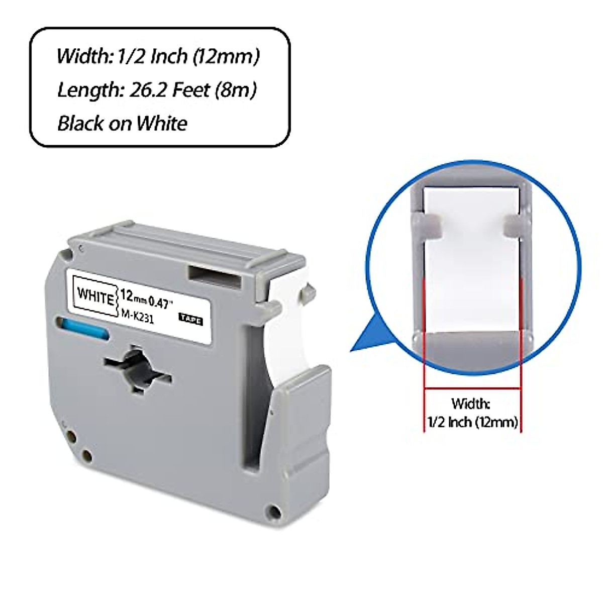 BOYEEZON for Brother PT-65 Label Maker Tape Refills MK-231S
