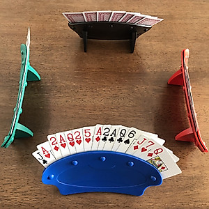 Yuanhe Set of 4 Playing Card Holder for Kids Seniors,Hands Free Cards Holders for Poker Parties, Family Card Game Nights