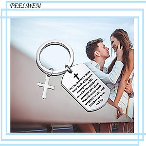 FEELMEM Pastors Wife Gift Religious Jewelry To Our Pastor's Wife Your Loving Support Strengthen His Word By the Positive Example You Give Keychain Minister's Wife Gift (silver)