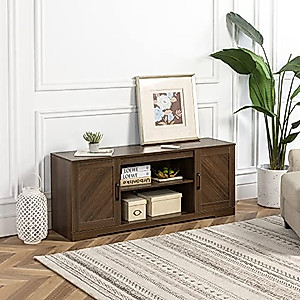 ZINUS Bennett TV Stand for TVs up to 65”, Farmhouse Style Entertainment Center, TV Stand with Storage, Living Room or Bedroom Furniture, Brown