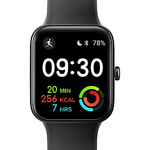 TMHAI Smart Watch, 1.69" Touch Screen Smartwatch with Blood Oxygen, Heart Rate and Sleep Monitor,for Android iOS Phones, 5ATM Waterproof Fitness Watch for Men Women