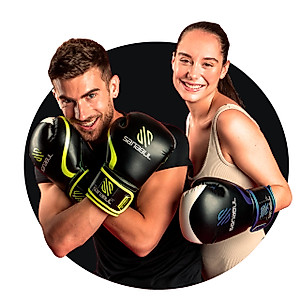 Sanabul Essential Gel Boxing Gloves for Men & Women, Kickboxing MMA, Muay Thai Gloves and Heavy Bag Training Punching & Sparring, AllBlack 10 oz