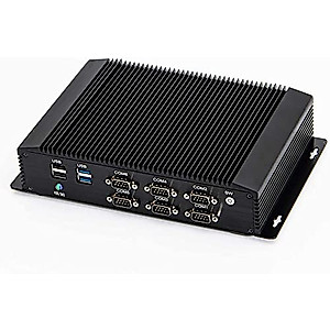 PARTAKER Fanless Industrial PC,Mini Desktop Computer with Intel Core i5 7200U Dual Core CPU, 16GB Ram 512GB SSD,6xCOM, 4xUSB 3.0, 4xUSB 2.0, 2xLAN, GPIO, HD Port, VGA, Wi-Fi, PS/2,Windows 10 Pro