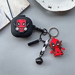 Suublg Silicone Earbuds Case Cartoon Headphones Cover with Doll Keychain Fit Designed for Galaxy Buds2 Pro (2022) /Galaxy Buds 2 (2021) /Samsung Galaxy Buds Live (2020) /Galaxy Buds Pro (2021)