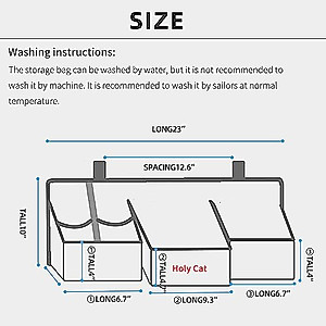 Holy Cat Hanging Baby Diaper Caddy Organizer with Paper Pocket for Changing Table Crib Playard Organization Nursery Organization Hanging Nursery-white