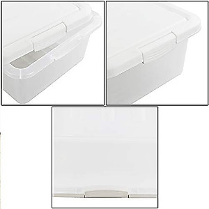 Wekioger Versatile Storage Organizer Plastic Bins with Lids, White 2 Packs, 14 Quart.