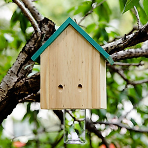 GRTRE 1 Pack Wood Carpenter Bee Trap for Outside - Wood Boring Bee Trap - Best Bee Trap - Nature Cabin Style Carpenter Bee Traps Outdoor Hanging