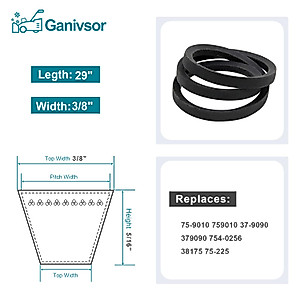 Ganivsor Snow throwers Drive Belt for Toro 75-9010 759010 38175
