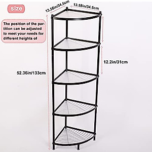 usego 5-Tier Kitchen Pot Rack Cookware Stand Storage Organizer Kitchen Corner Shelf Rack Multi-Layer Corner Shelf Stand Stainless Steel Shelf Holder for Pans Pots and Kettles