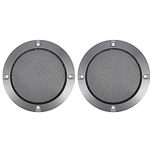 X AUTOHAUX 2pcs 3" Titanium Tone Audio Speaker Cover Mesh Subwoofer Grill Horn Glossy Guard Protector