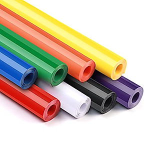 HTVRONT Permanent Vinyl for Cricut, 12" x 5ft Permanent Adhesive Vinyl Rolls, 8 Colors Adhesive Vinyl Rolls for Cricut, Silhouette, Cameo Cutters, Signs, Scrapbooking, Craft, Die Cutters