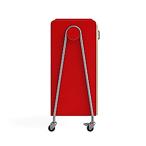 Safco Products 3934RED Whiffle Typical 14, Double Column 12-Tote 4-Shelf Doored Rolling Storage Cart with Magnetic Dry-Erase Back, Red, 48" H, Tall
