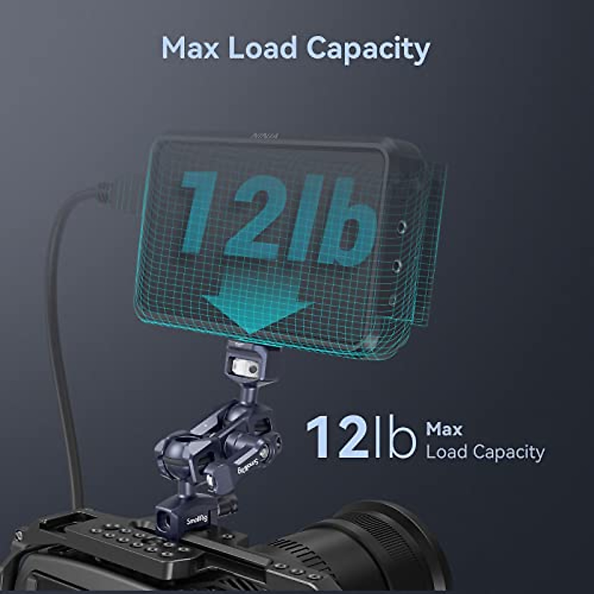 SmallRig Articulating Magic Arm with NATO Clamp and 1/4"-20 Screw (with Retractable Pins), 360 Degree Rotation, Max Load of 12 Ib Magic Arm for Field Monitor, Camera and Lights 3875