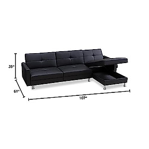 Gold Sparrow Davenport Sectional, Black