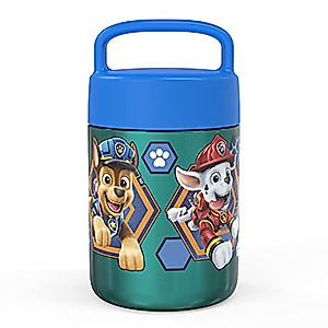 Zak Designs Kids' Vacuum Insulated Stainless Steel Food Jar with Carry Handle, Thermal Container for Travel Meals and Lunch On The Go, 12 oz, PAW Patrol
