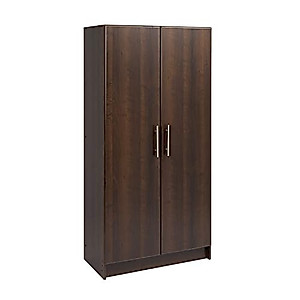 Prepac Elite 2 Door Standing Storage Cabinet, 16" D x 32" W x 65" H, Espresso