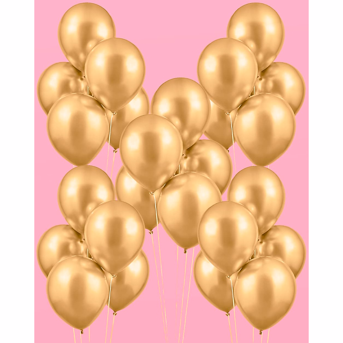 xo, Fetti Gold Chrome Birthday Balloon Set - 25 pk, 12" | Bachelorette Party Decorations, Bridal Shower, Birthday Party, Baby Shower, Engagement