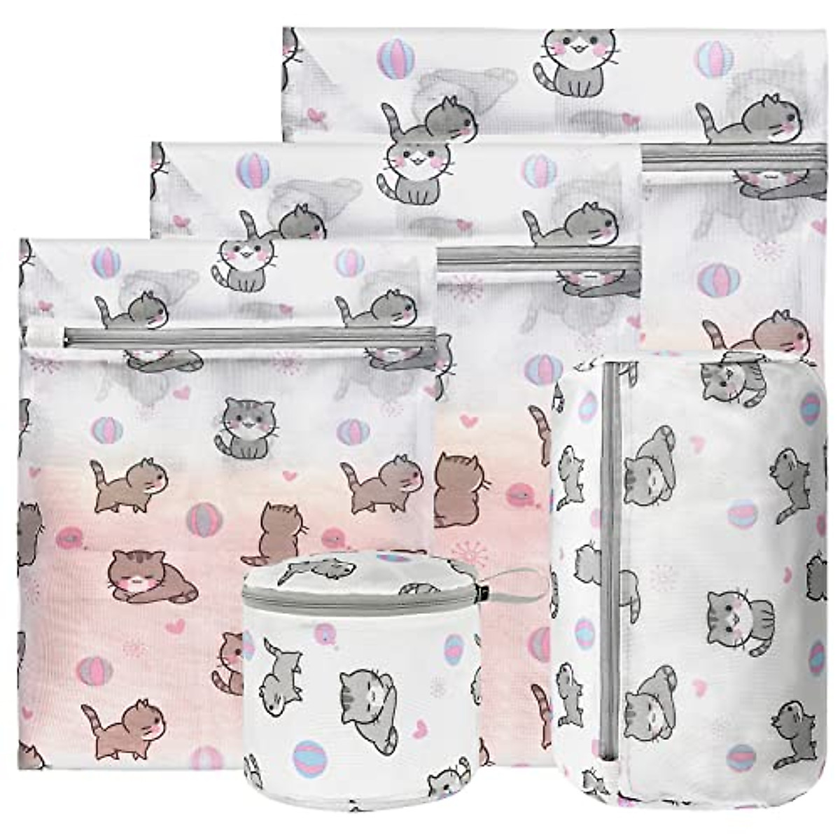 YUNHEGONG Mesh Laundry Bags for Delicates, 5 Pcs Fine Mesh Wash Bag for Lingerie, Bra, Underwear, Garment, Silk, Socks