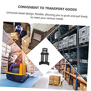 TEHAUX Cart Hand Trucks Foldable Trolley Travel Stroller Lug Trolley Quad Stroller Folding Trolley Luggage Trolley Iron Multifunction Transportation Equipment Shopping