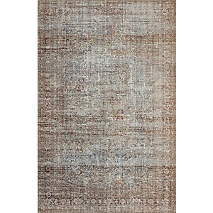 LOLOI Chris Loves Julia Jules Collection JUL-05 Lagoon/Brick 2'-6'' x 9'-6'' Runner Rug