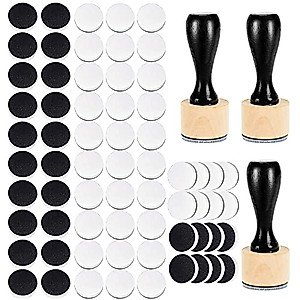 55 Pack Mini Ink Blending Tool Set, 3 PCS Round Alcohol Ink Applicator Tool 52 PCS Replacement Sponge Domed Foam Pads, Embossed Ink Splashing Pictures Card Making