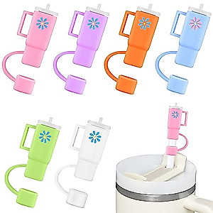 Mojoker 6PCS Straw Cover for Stanley Cup, Silicone Straw Covers Cap for Stanley Cup 40 oz, Straw Topper with 30 Oz Tumbler, Mini 10mm for Stanley Cup Straw Cover for Tumblers
