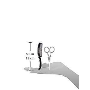 Tweezerman G.E.A.R. Moustache Scissors and Comb Model No. 72031-MG, Black