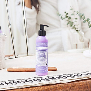 Dr. Bronner's - Organic Hair Crème (6 oz Variety Pack) Lavender Coconut & Peppermint - Leave-In Conditioner and Styling Cream, Made with Organic Oils, Hair Cream Supports Shine and Strength, Nourishes Scalp, Non-GMO | 2 Count