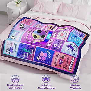 Soccer Gifts for Girls Gifts for Soccer Players Girls Soccer Blanket for Girls, Teen Girls Soccer Gifts, Soccer Lovers Gifts, Soccer Team Gifts 40"X50" Blanket, Christmas, Holiday, Thanksgiving Gifts