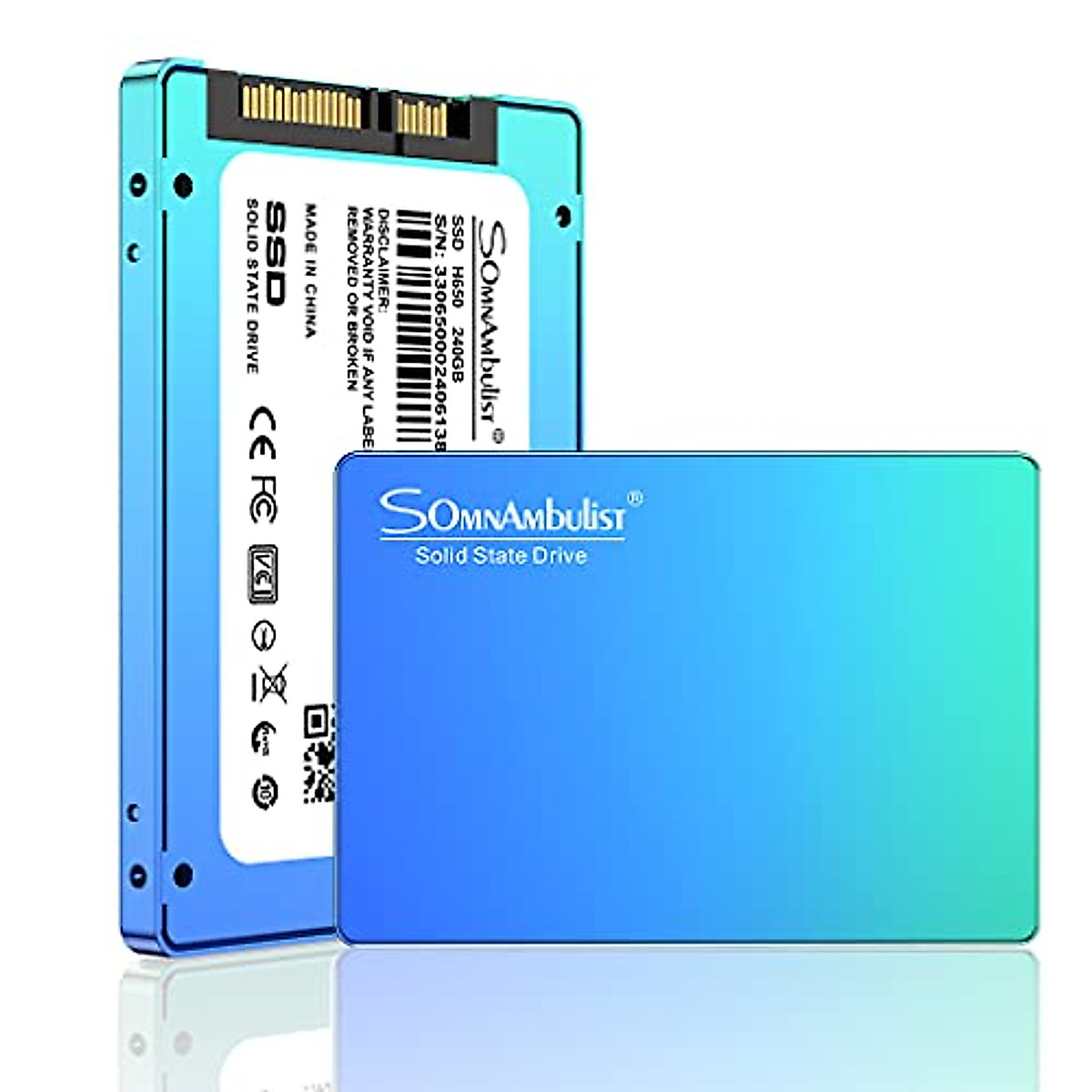Somnambulist SATA3 2.5inch 60GB 120GB 240GB Solid State Drive SSD (Gradient Blue cyan-120GB)