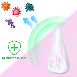 Kare & Kind Ceramic Baby Food Scissors - Blue - With Dust Cover and Storage Case - Cut Baby Food Easily - Ideal for Noodles, Meat, Chicken, Veggies and Fruits (Blue - 1 Pack)