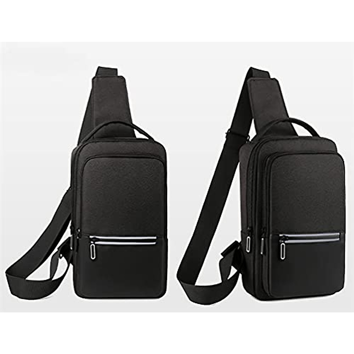 YERCHIC Small Sling Backpack Multipurpose Crossbody Chest Shoulder Bag Travel Hiking Daypack with Reflective Strip (Black)