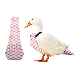 WANHAI Chicken Diaper for Pet Duck Goose or Hens Nappy Poultry Clothes with Bow-Knot,Washable Reusable and Adjustable, Pink-white