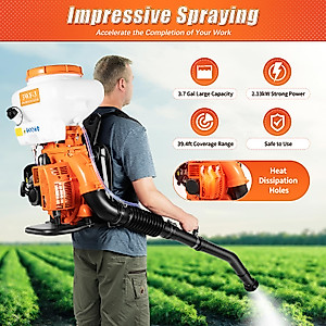 HETEPPTR Backpack Fogger Agricultural New Mister Duster 2-Stroke Backpack Gas Fogger Sprayer Blower 7500r/min