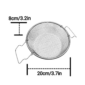Deep fryer pot With Basket 4Quarts Enamel Stock Pot With Lid Sauce Pot Deep Fryer Pot Suitable Frying Fries,fish Cooking Soup Glass Glaze Easy to Clean High temperature resistance of 900 ° F