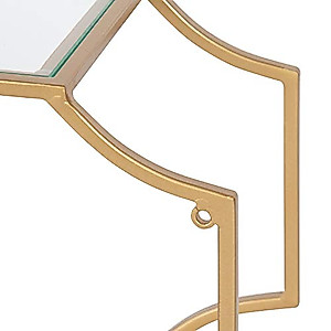 Kate and Laurel Ciel Modern Horizontal Shelves, Set of 2, Gold, Decorative Glam Wall Decor for Storage and Display