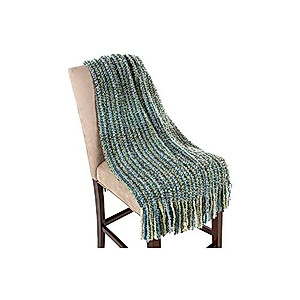 Kennebunk Home Stria Multi-Color Luxurious Woven Throw, 3'4" x 5'10", Seaglass