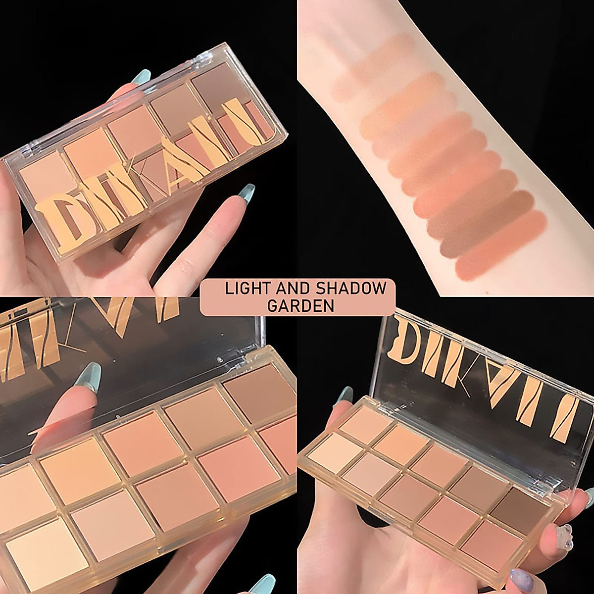 Sulily 10 Colors Eyeshadow Palette Matte Naked Eye Shadow Makeup,High Pigmented, Naturing-Looking, Ultra-Blendable,Long Lasting High Pigment Nude Eyeshadow with 3 Eyeshadow Brush(Milk Tea)